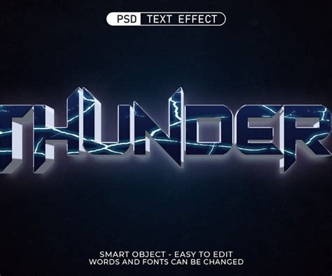 Artstation 3d Thunder Psd Fully Editable Text Effect Layer Style