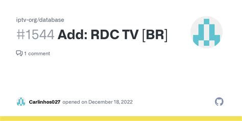 Add Rdc Tv Br · Issue 1544 · Iptv Orgdatabase · Github
