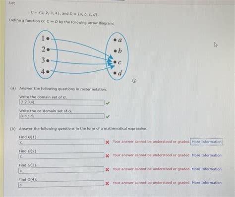 solved c {1 2 3 4} and d {a b c d} define a function g c→d