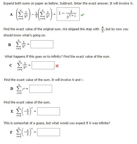 solved expand both sums on paper as before subtract enter