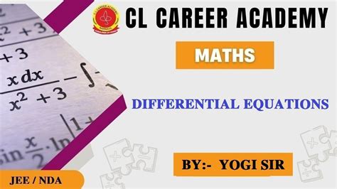 Differential Equations Jee Advanced Pyq At Tiffany Mora Blog