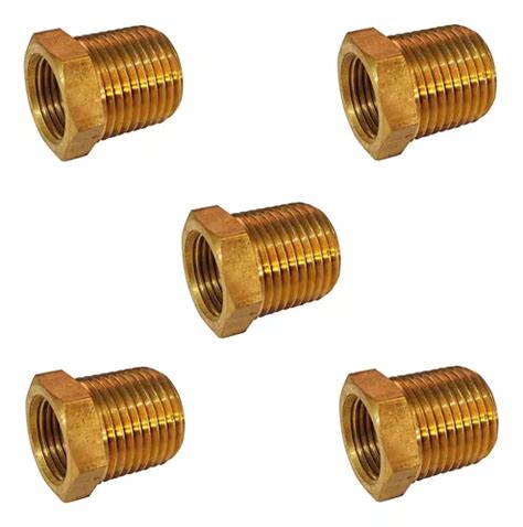Conector Reductor Bushing De Latón 3 8npt A 1 4npt 5 Pzs