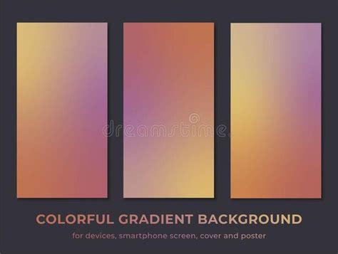 Colorful Gradient Background Set Modern Vector Templates For Devices And Smartphone Screen