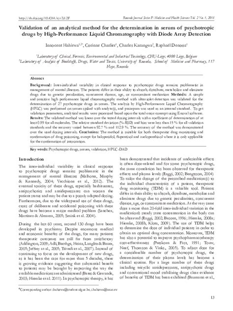 Pdf Validation Of An Analytical Method For The Determination Of Carbadox And Olaquindox In