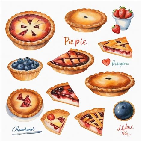 Watercolor Cherry Pie Drawing Images Free Download On Freepik