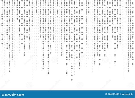 Abstract Binary Code Background Falling Streaming Binary Code Background Stock Vector