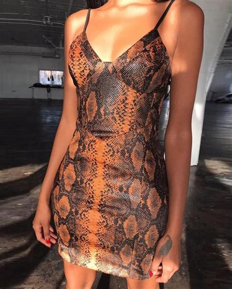Snake Print Bodycon Cami Dress Snakeskin S Bodycon Dress Printed