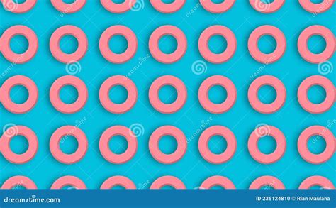 Abstract Blue Background With Seamless Pink Circle Pattern Stock