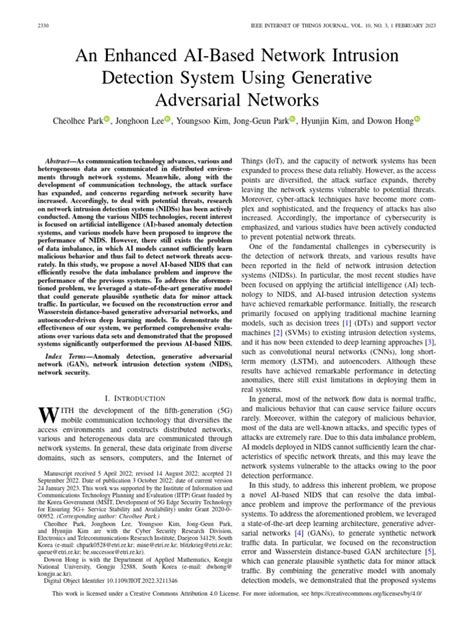an enhanced ai based network intrusion detection system using