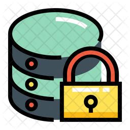 Database Security Icon Download In Colored Outline Style