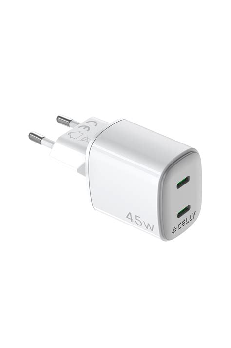 Celly Usb Oplader Gan 2 X Usb C Pd 45w Mobiltilbehør Ellos Dk