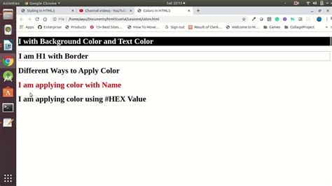 Colors In Html 5 Youtube