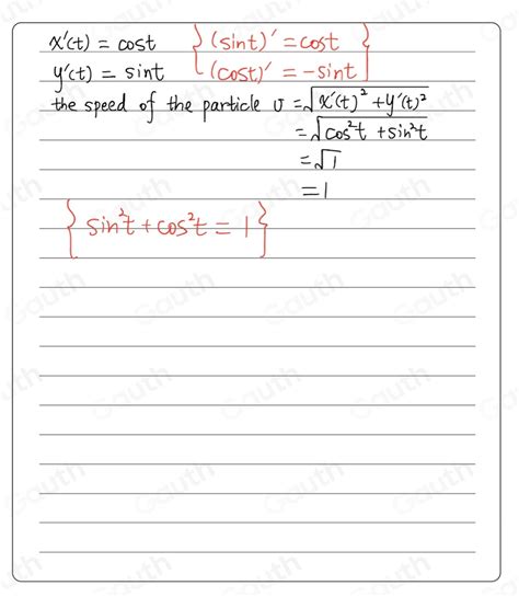 solved the equations x t sin t 5 y t 4 cos t give the position of a