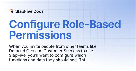 Configure Role Based Permissions Slapfive Docs