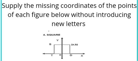 Solved Supply The Missing Coordinates Of The Points Of Each Figure Below Without Introducing