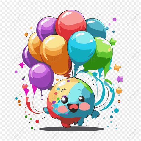 생일 풍선 벡터클립 아트만화상표 Png 일러스트 무료 다운로드 Lovepik