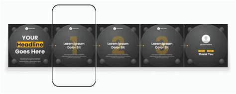 Black Carousel Social Media Template Minimalist Design For Linkedin