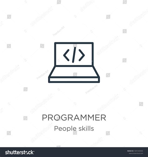 programmer icon thin linear programmer outline stock vector royalty free 1691044945 shutterstock