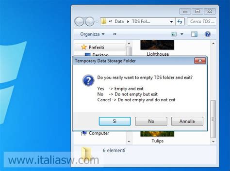 temporary data storage folder la cartella che elimina automaticamente il suo contenuto italia sw
