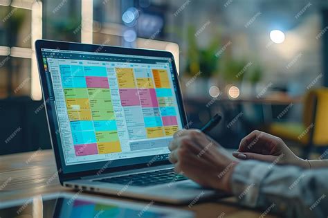 Premium Photo Person Working Laptop Sticky Notes Screen