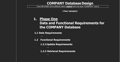 Company Database Design Your Db Name Will Be