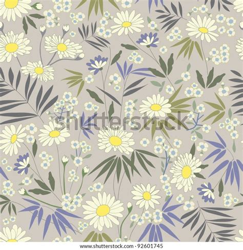 Daisy Themed Repeating Pattern Stock Vector Royalty Free 92601745 Shutterstock