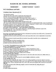 Ch Acids Bases And Salts Worksheet Docx R B DAV SR SEC Babe BATHINDA WORKSHEET SUBJECT Ch Acids Bases And Salts Worksheet Docx R B DAV SR SEC Babe BATHINDA WORKSHEET SUBJECT
