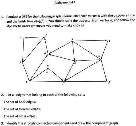 Solved Assignment 4 1 Conduct A Dfs For The Following Graph Please Label Each Vertex U With
