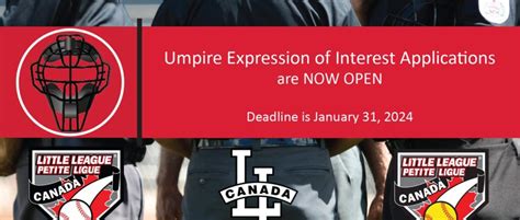 Umpire Expression Of Interest Applications Little League Canada