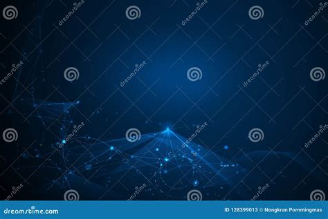Vector Design Network Communication Technology On Dark Blue Background