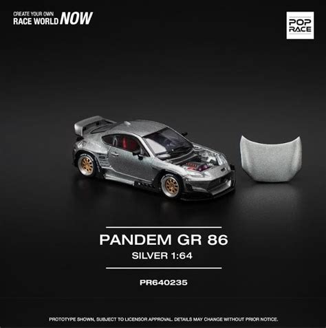 Toyota Pandem Gr86 Silver Pop Race 164 Scale Hanz Driven