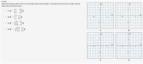 solved 1 point match each linear system with one of the