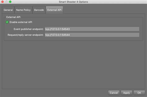 External API Smart Shooter 4 26 Documentation