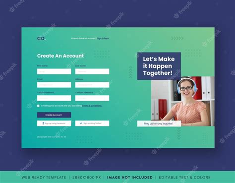Premium Vector Website Signup Form Or Web Registration Form Design Site Overlay Design