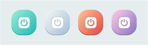 Activate Solid Icon In Flat Design Style Power Signs Vector