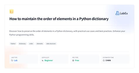 How To Maintain The Order Of Elements In A Python Dictionary Labex