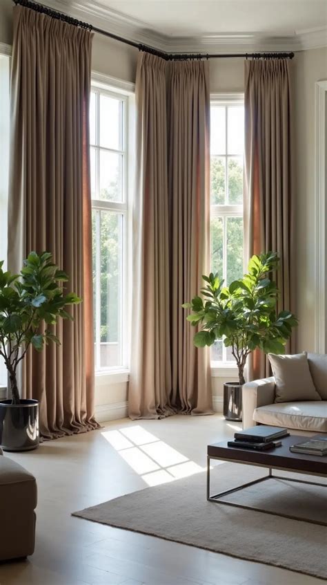 12 Taupe Curtain Ideas For Living Rooms
