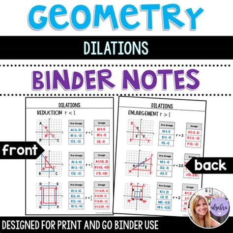 Geometry Dilation Of Figures Binder Notes By Iteachalgebra Tpt