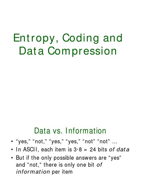 Entropy Coding And Data Compression Pdf Data Compression Bit