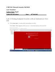 Network Security Lab Worksheet Testing Endpoint Security Course Hero