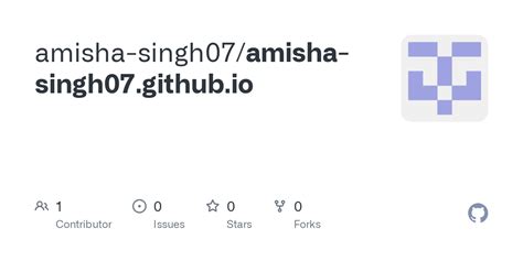 Github Amisha Singh07amisha