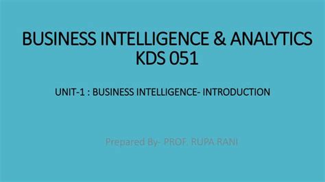 Business Intelligence And Analytics Pptx