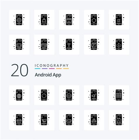 Free Vector 20 Android App Solid Glyph Icon Pack Like Device Control