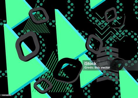 검정색과 청록색 기하학적 어두운 간단한 테마 포스터 배너입니다 기하학적인 바쁜 복고풍 그래픽 최소한의 배경 표지 디자인을 위한