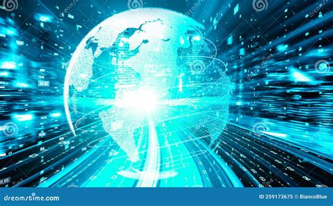 Futuristic Global Network And Tacit Digital Data Transfer 3d Graphic