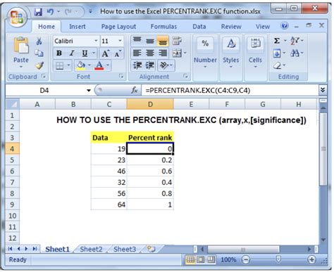 How To Use The Excel Percentrank Exc Function Excelchat