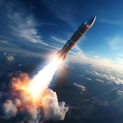 Premium Ai Image A Rocket Taking Off From The Sky