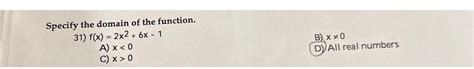 Solved Specify The Domain Of The