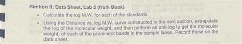 Section Ii Data Sheet Lab 2 From Book Calculate