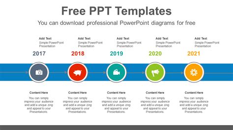 Horizontal Circles PowerPoint Diagram PPTX Templates